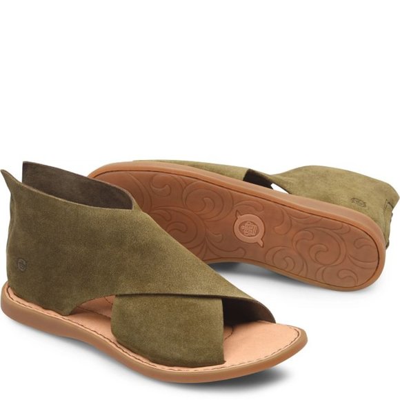 Born | Shoes | Born Iwa Comfort Crisscross Flat Sandals Army Green ...
